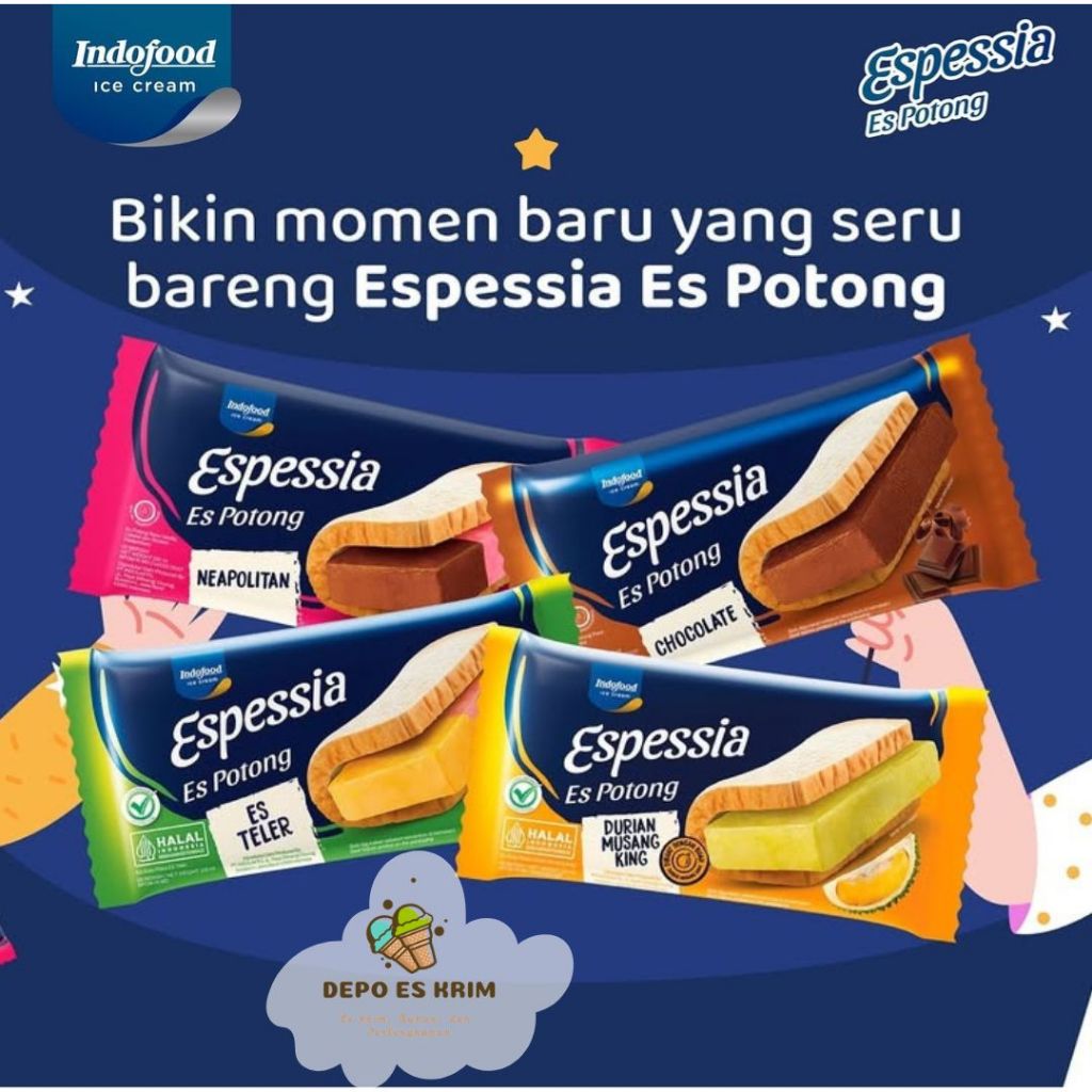Jual ESPESSIA Es Potong ala Singapore 20 pcs Durian Neapolitan Es Teler ...