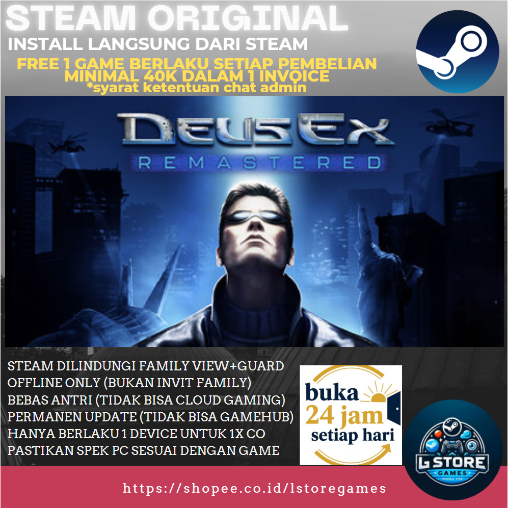 Jual Deus Ex Remastered Offline Game PC Original | Shopee Indonesia