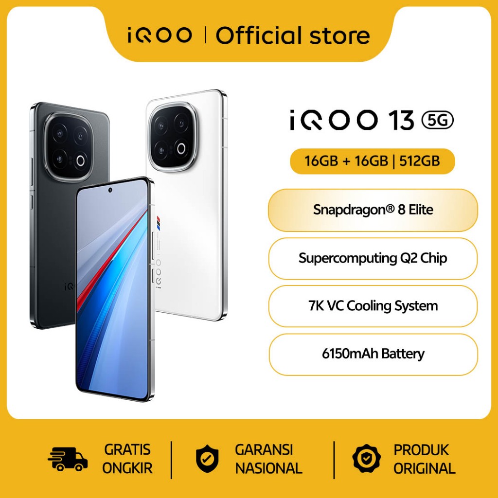 Jual iQOO 13, 1st Snapdragon 8 elite, 7000mm2 VC Cooling system ...