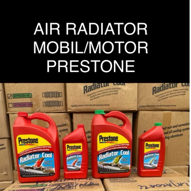 Jual AIR RADIATOR COLLANT MOBIL/MOTOR MERK PRESTONE WARNA MERAH DAN ...
