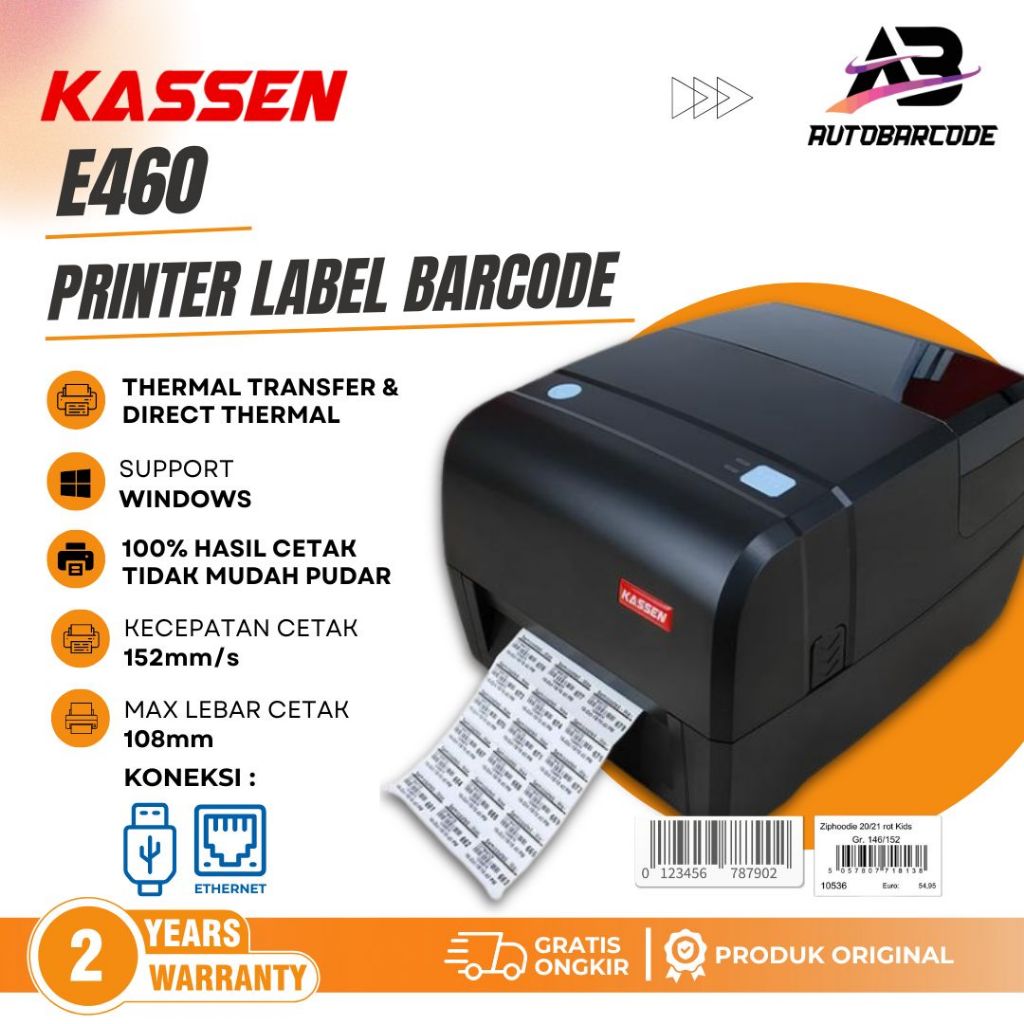 Jual Printer Barcode Kassen E460 Stiker Harga Label Barang Resi ...