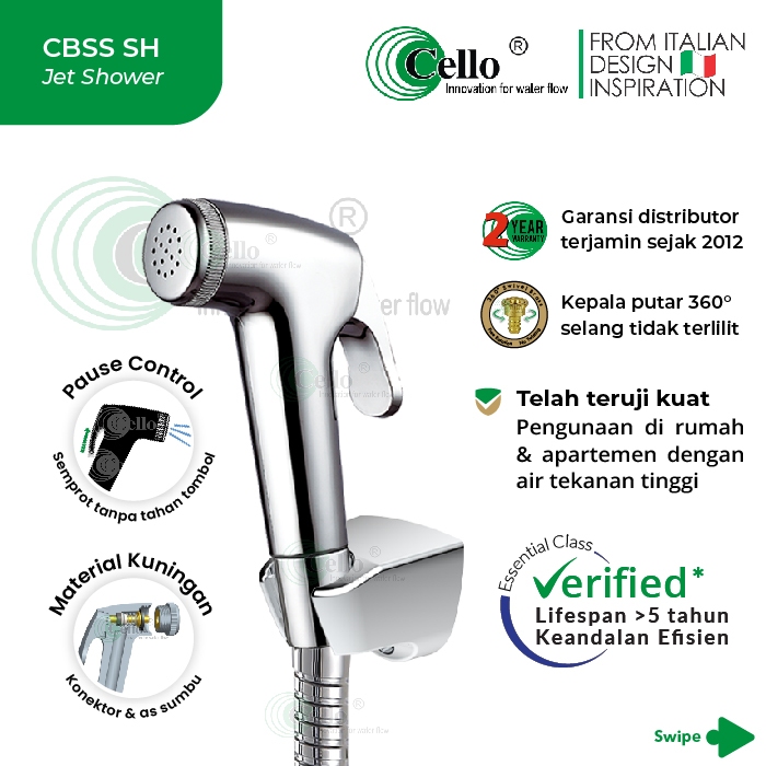 Jual [Cello CBSS 888SH] Bidet Pause Control Selang Rantai / Jet Shower ...