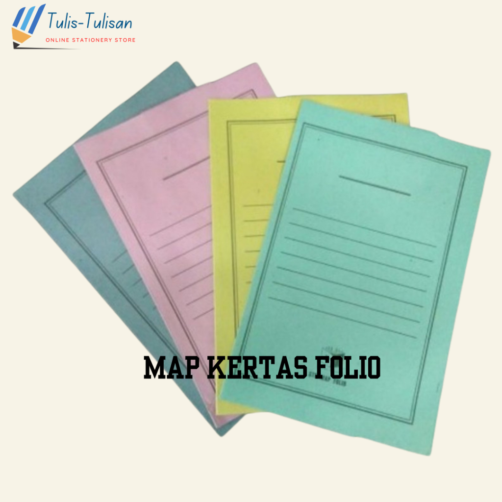 Jual Stopmap Kertas Folio Kyoto Map Arsip Dokumen F4 (Merah, Kuning, Hijau, Biru) per pack 50 ...
