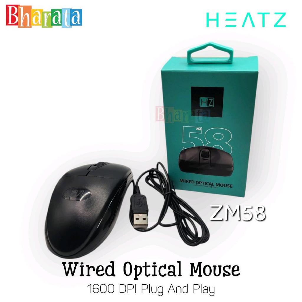 Jual HEATZ ZM58 Wired Optical Mouse 1600 DPI Hitam Plug and Play ...