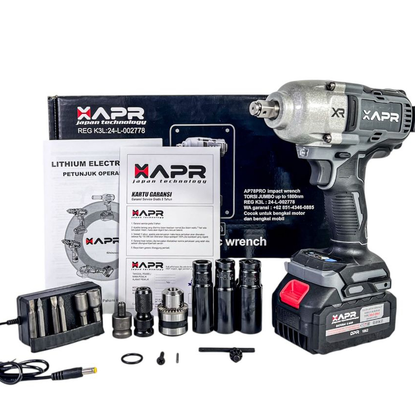 Jual APR AP78PRO Original Impact Wrench Torsi 1800nm 1/2inch Bor ...