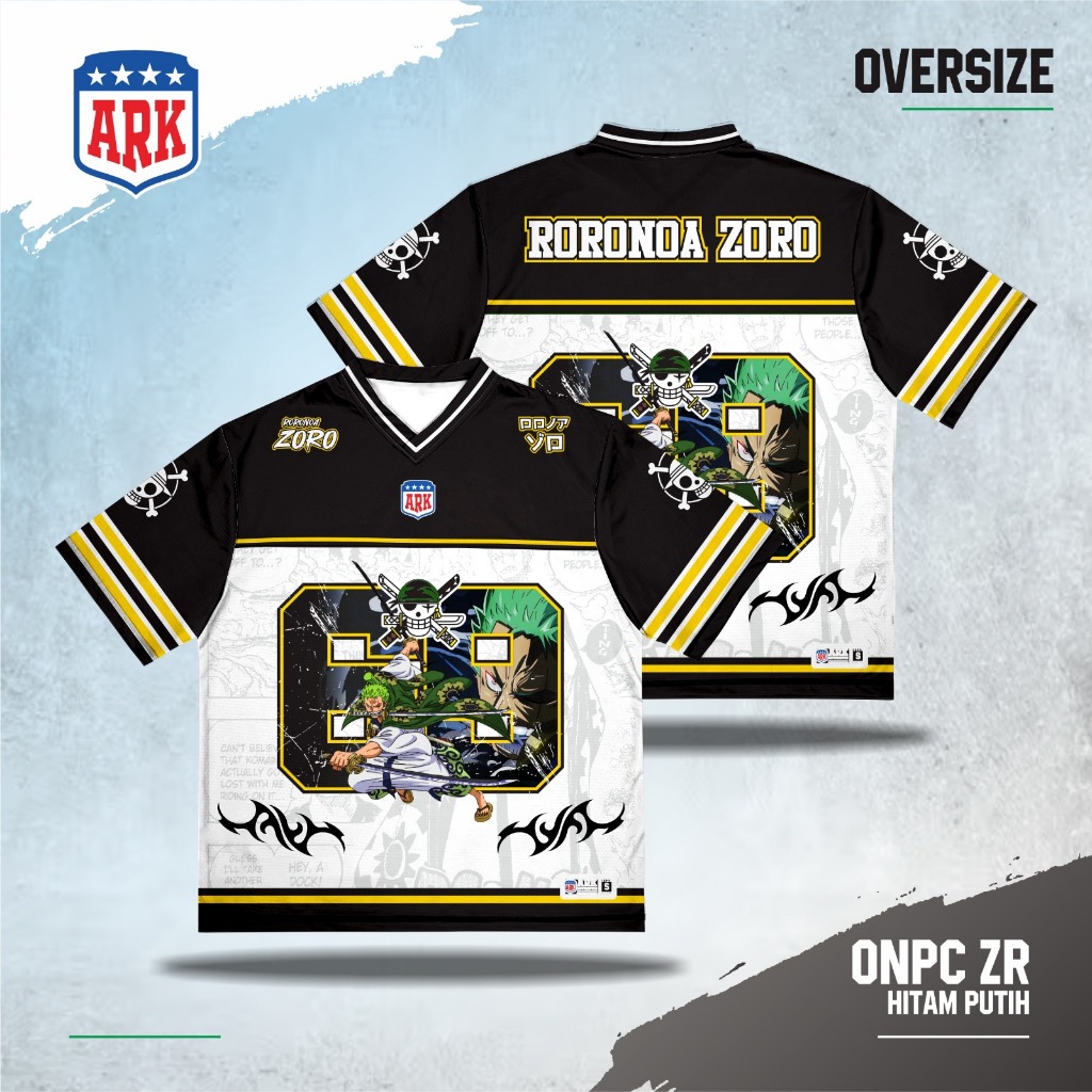 Jual Jersey Oversize Anime One Piece Karakter Roro Noa Zoro Streetwear ...