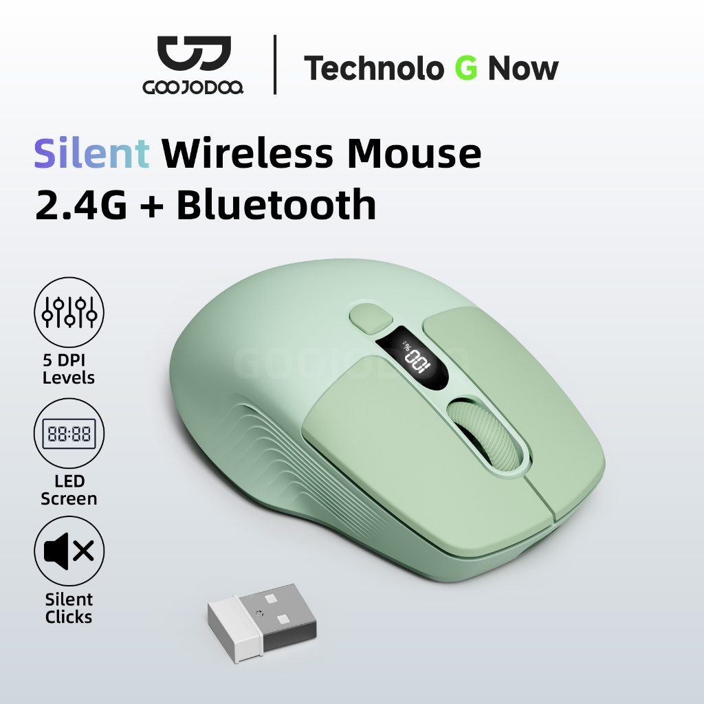 Jual GOOJODOQ Wireless Mouse 4000DPI 2.4GHz Mouse Ergonomic Scrolling ...