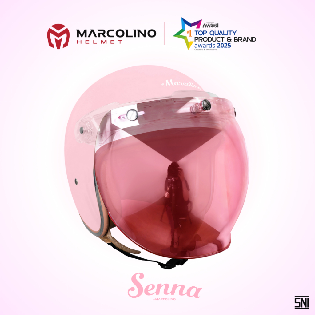 Jual Helm Wanita Bogo SNI [ Marcolino Senna Pink With Visor ] Marcolino ...