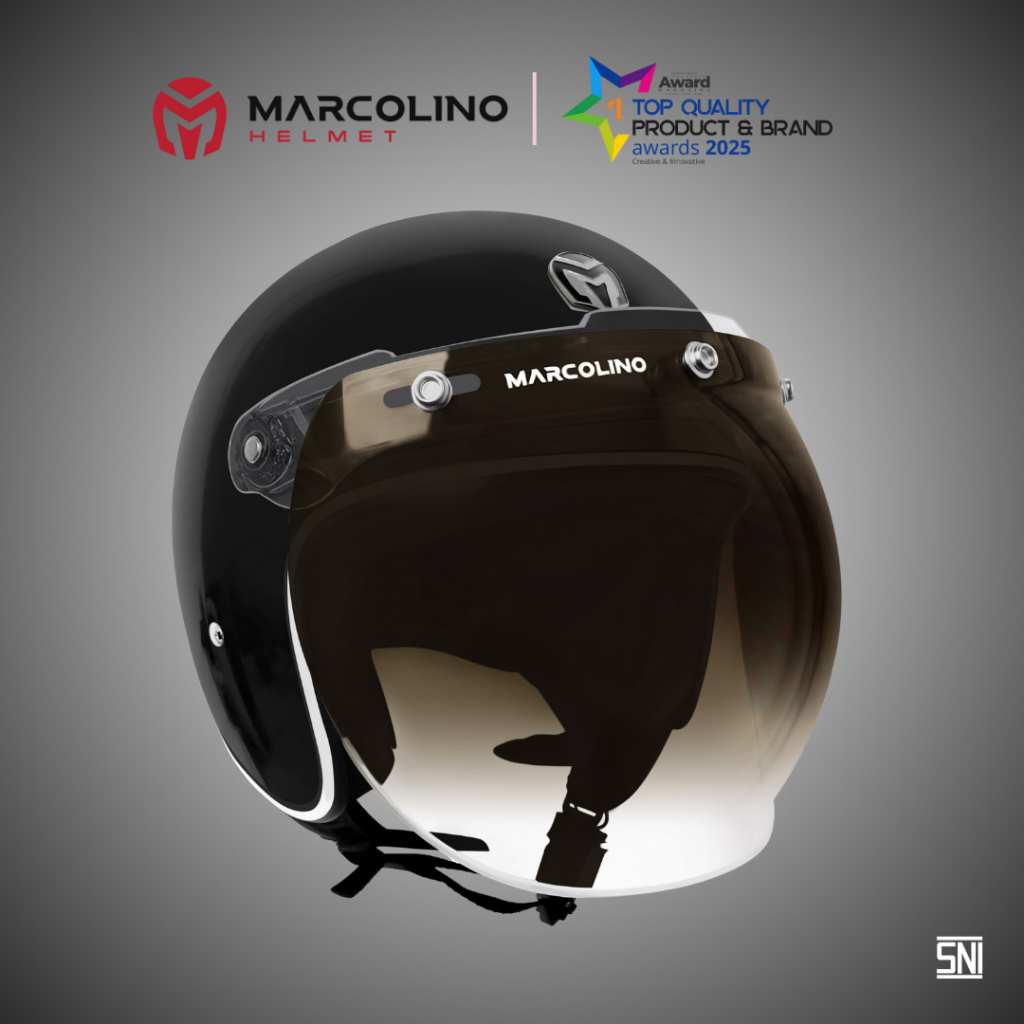 Jual Helm Bogo Pria [ Black Classic With Visor ] Marcolino Helmet ...