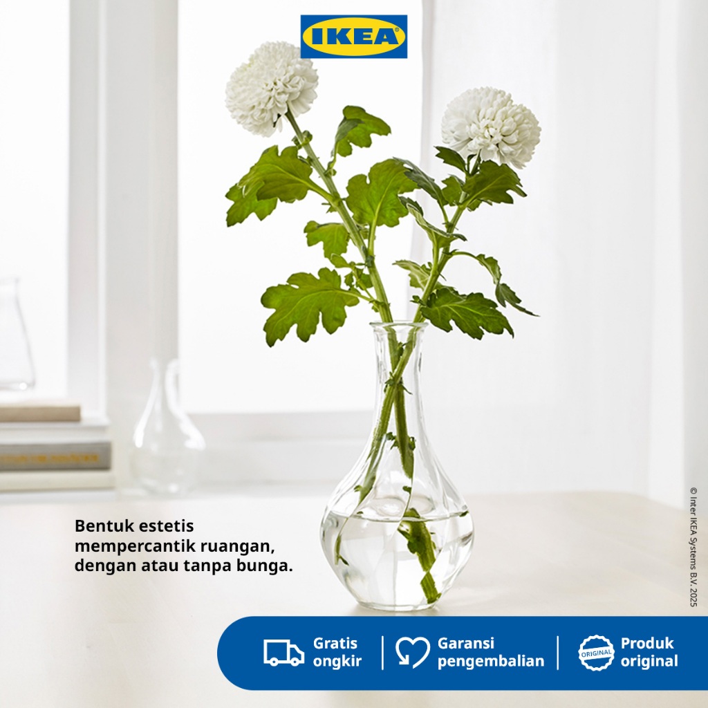 Jual IKEA VILJESTARK Vas Bunga Bahan Kaca 17cm | Shopee Indonesia