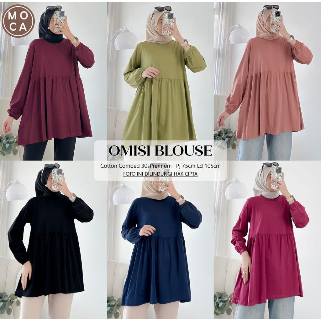 Jual Omisi Blouse Oversize Atasan Polos Jumbo Allsize Busui Premium ...