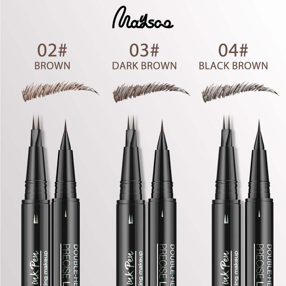 Jual Maysoo Eyebrow Pen Double Headed–Pena Alis Cair Waterproof Tahan ...