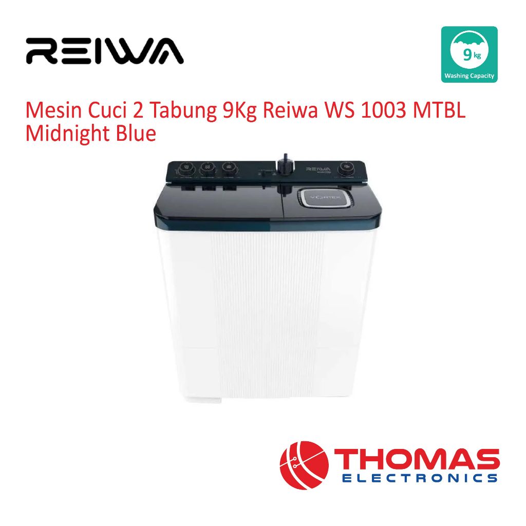 Jual Mesin Cuci 2 Tabung Twin Tub 9 Kg Reiwa WS1003MTBL WS 1003 MTBL ...
