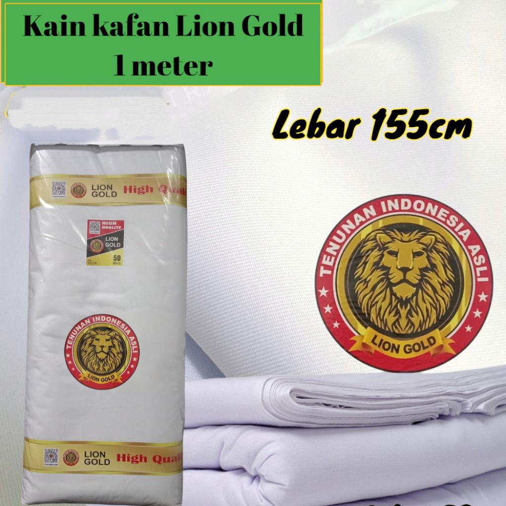 Jual ( TEBAL) 1 meter Kain kafan Lion Gold lebar 155cm - Kain kafan ...