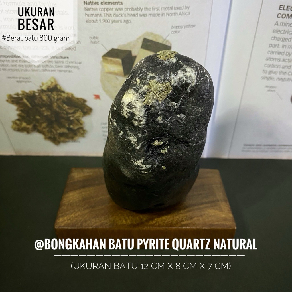 Jual Bongkahan Batu Pyrite Quartz Natural L8 atau Batu Crystal Pyrite ...