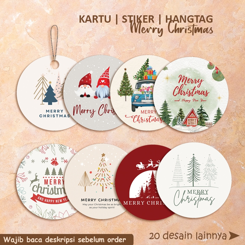Jual KARTU/STIKER/HANGTAG UCAPAN NATAL MERRY CHRISTMAS GREETING CARD ...