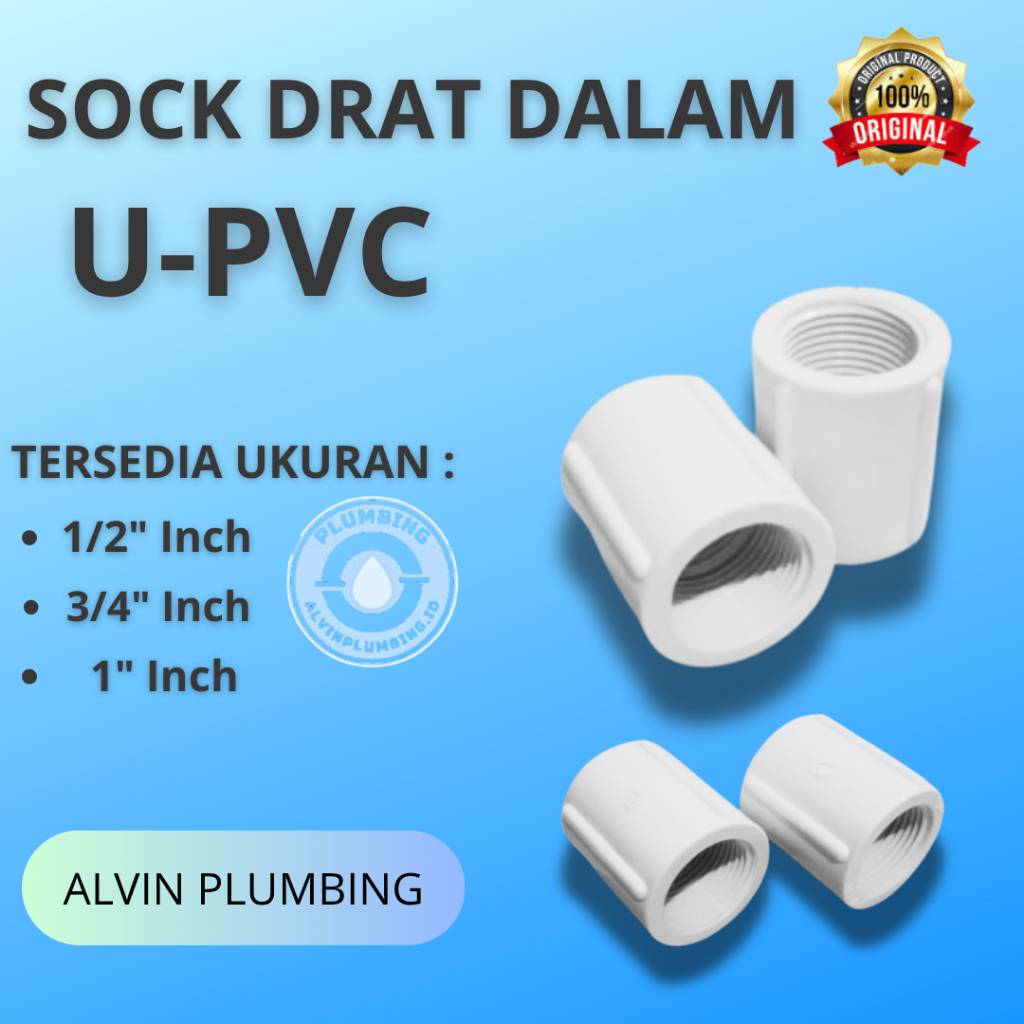 Jual [1/2"] Sok Drat Pvc 1/2' drat dalam | Sambungan Pipa pvc 1/2 ...