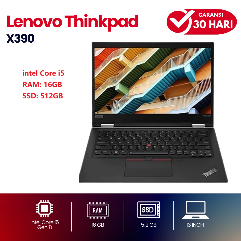 Jual Laptop Lenovo Thinkpad X390 Core i5 Ram 16Gb SSD 256G 512GB 13 ...