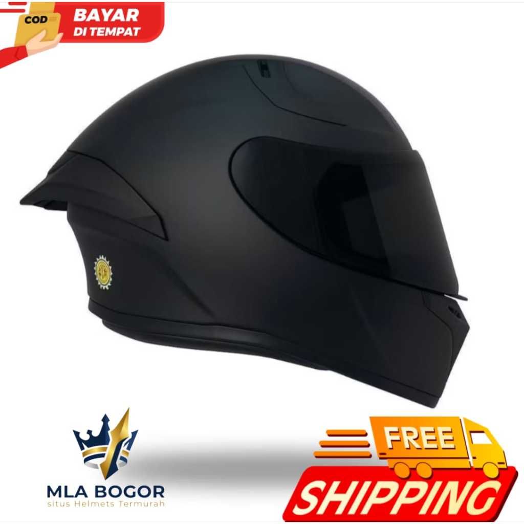 Jual Helm MLA TTC NEW Crypton V2/ Hitam Dof Kaca HITAM/ Helm Full Face ...