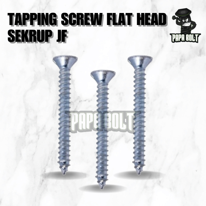 Jual Tapping Screw Flat Head / Skrup JF 4X3/8" (1cm) / 4x1/2" (1.2cm ...