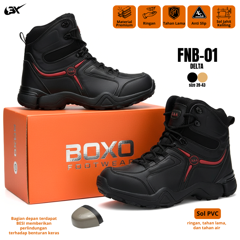 Jual Sepatu Safety Pria Boots Tactical , Boot Ujung Besi Proyek Touring ...