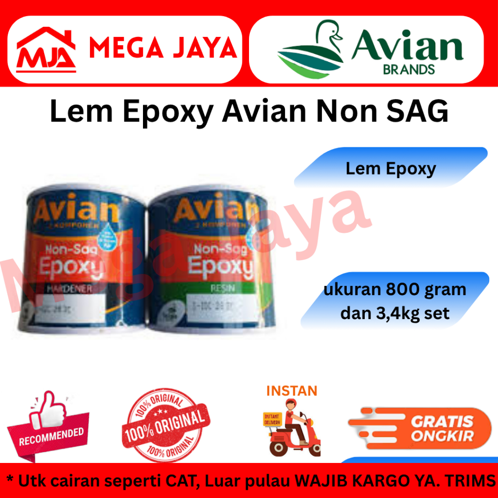 Jual Lem epoxy avian non sag 800gram dan 3,2kg | Shopee Indonesia