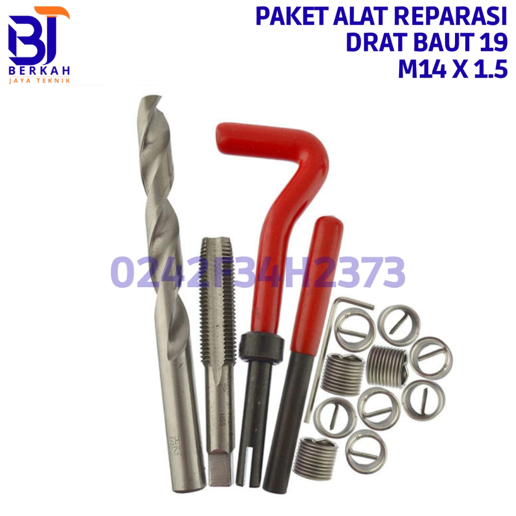 Jual Paket Alat Reparasi Drat Baut 19 Recoil Set M14 x 1.5 Komplit Tap ...