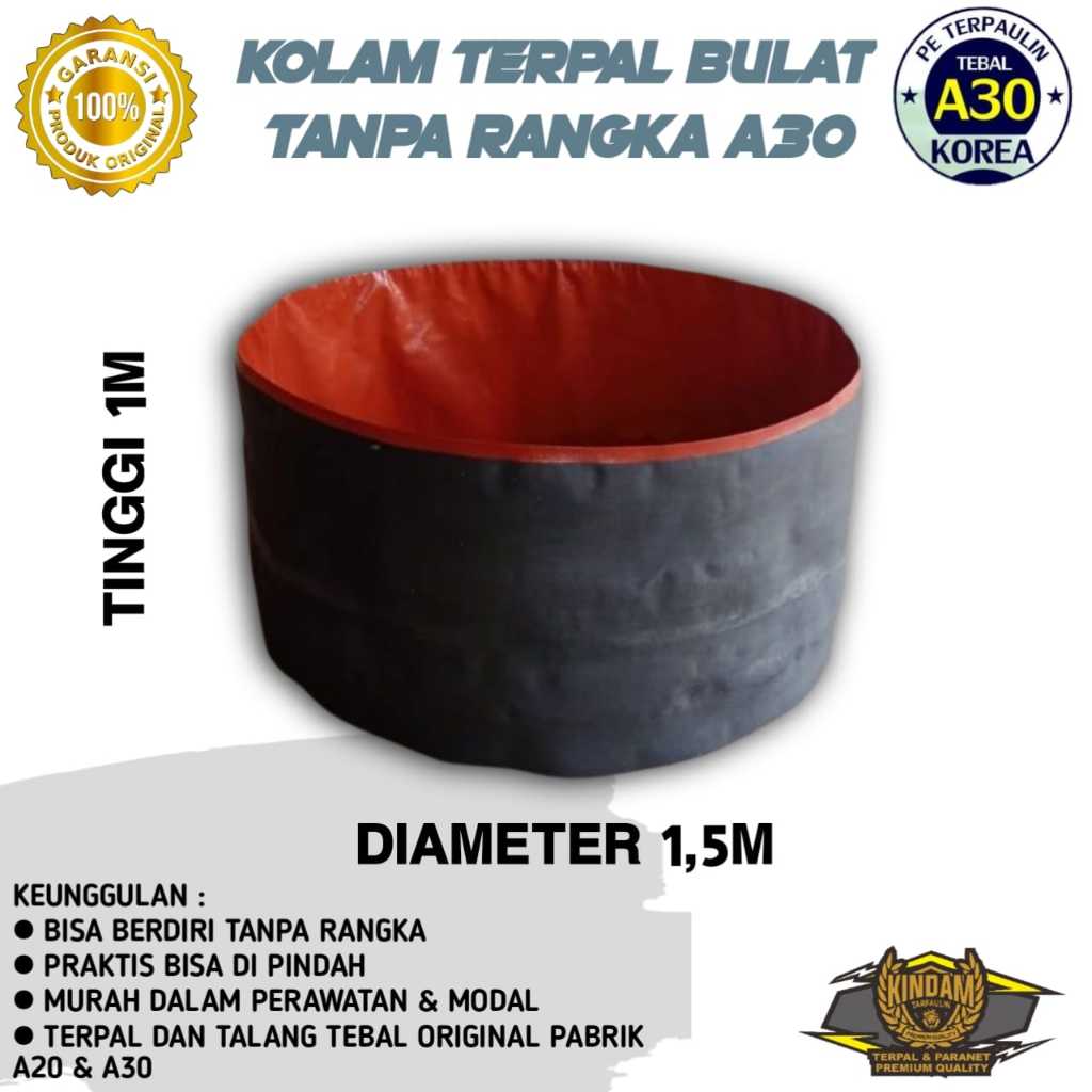 Jual KOLAM TERPAL TANPA RANGKA D1,5xT1 A30 A20 KOREA IMPORT | TERPAL ...