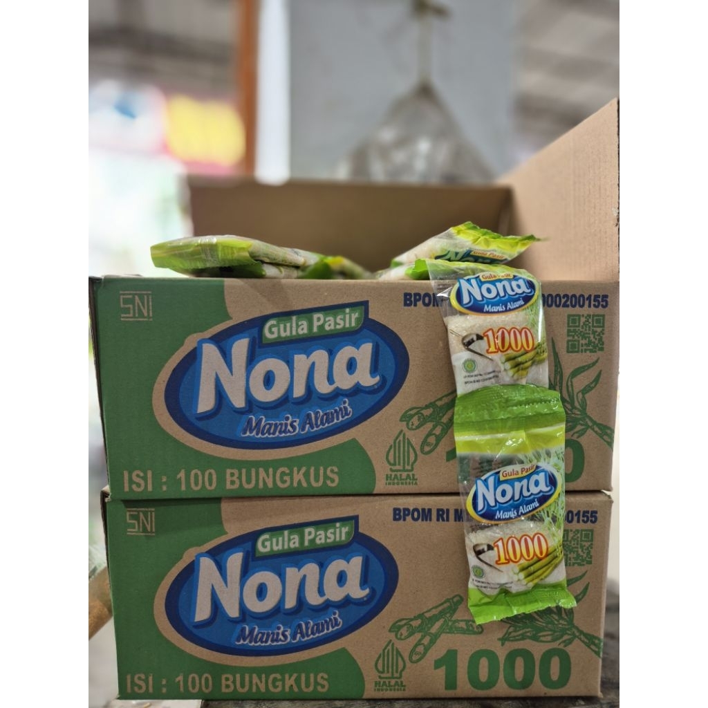 Jual gula pasir nona 40gram isi 100 sachet. gula pasir sachet nona ...