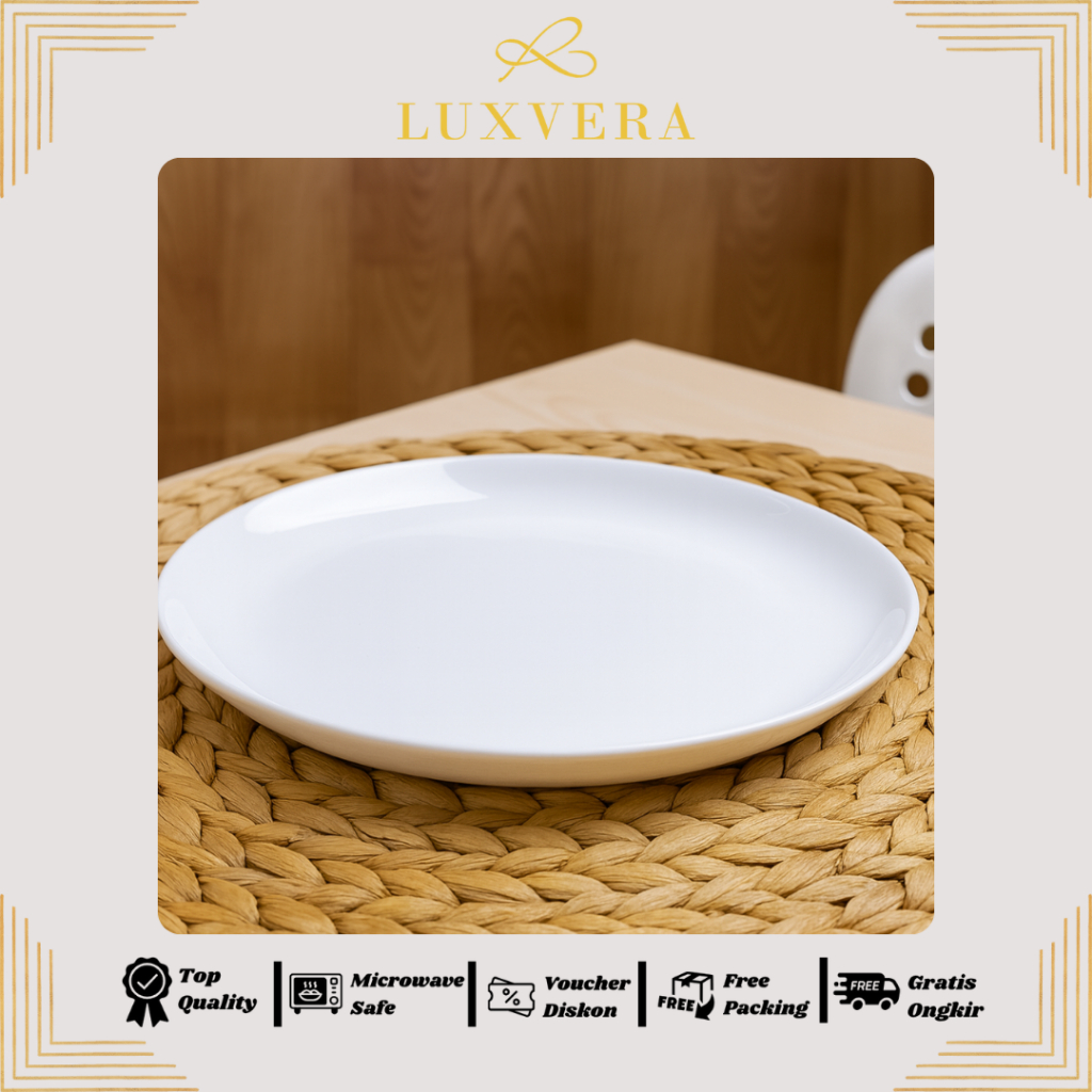 Jual Luxora Piring Ceper Keramik 21.5 cm - Piring Ceper White Keramik ...