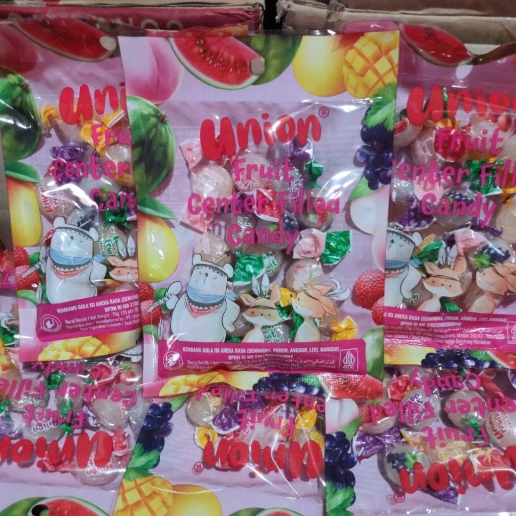 Jual Union fruit center filled candy || 75g (15pcs @ 5g) | Shopee Indonesia