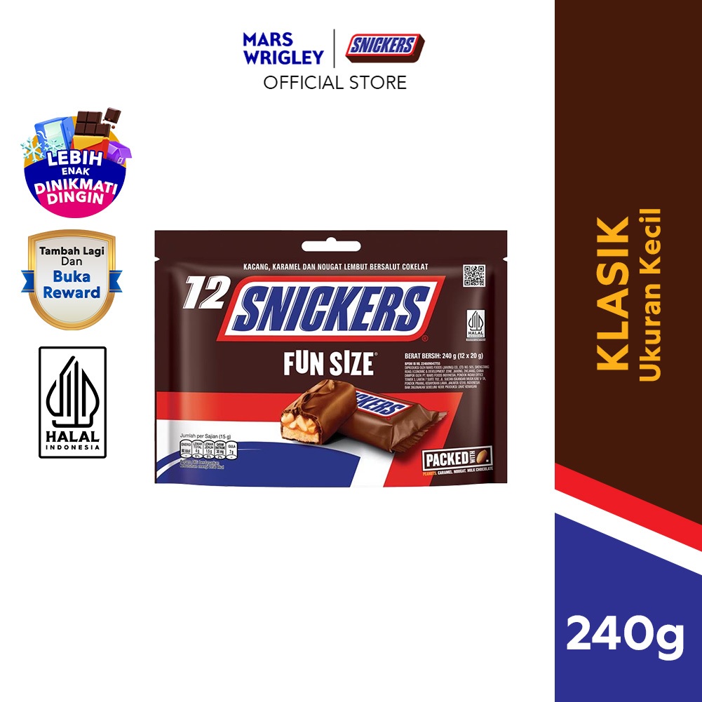 Jual [SNICKERS FUN SIZE] SNICKERS Peanut Original 240g | Shopee Indonesia