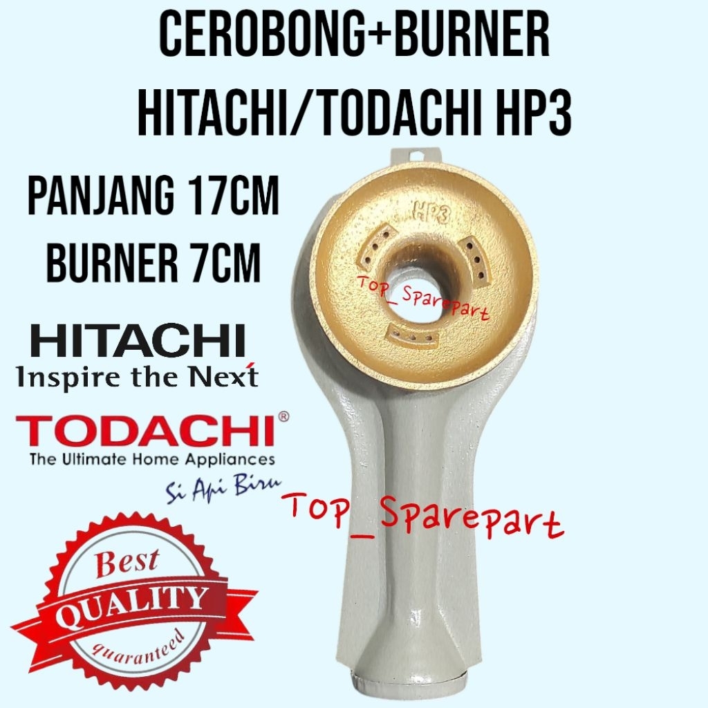 Jual CEROBONG+BURNER KOMPOR GAS HITACHI TODACHI HP3 7CM | Shopee Indonesia