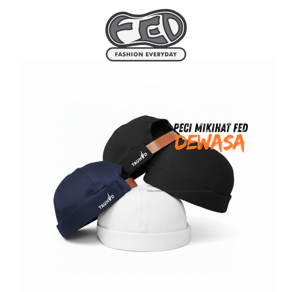 Jual FED Miki Hat Ana Muslim Kotak Peci Mikihat Tauhid Topi Brimless ...