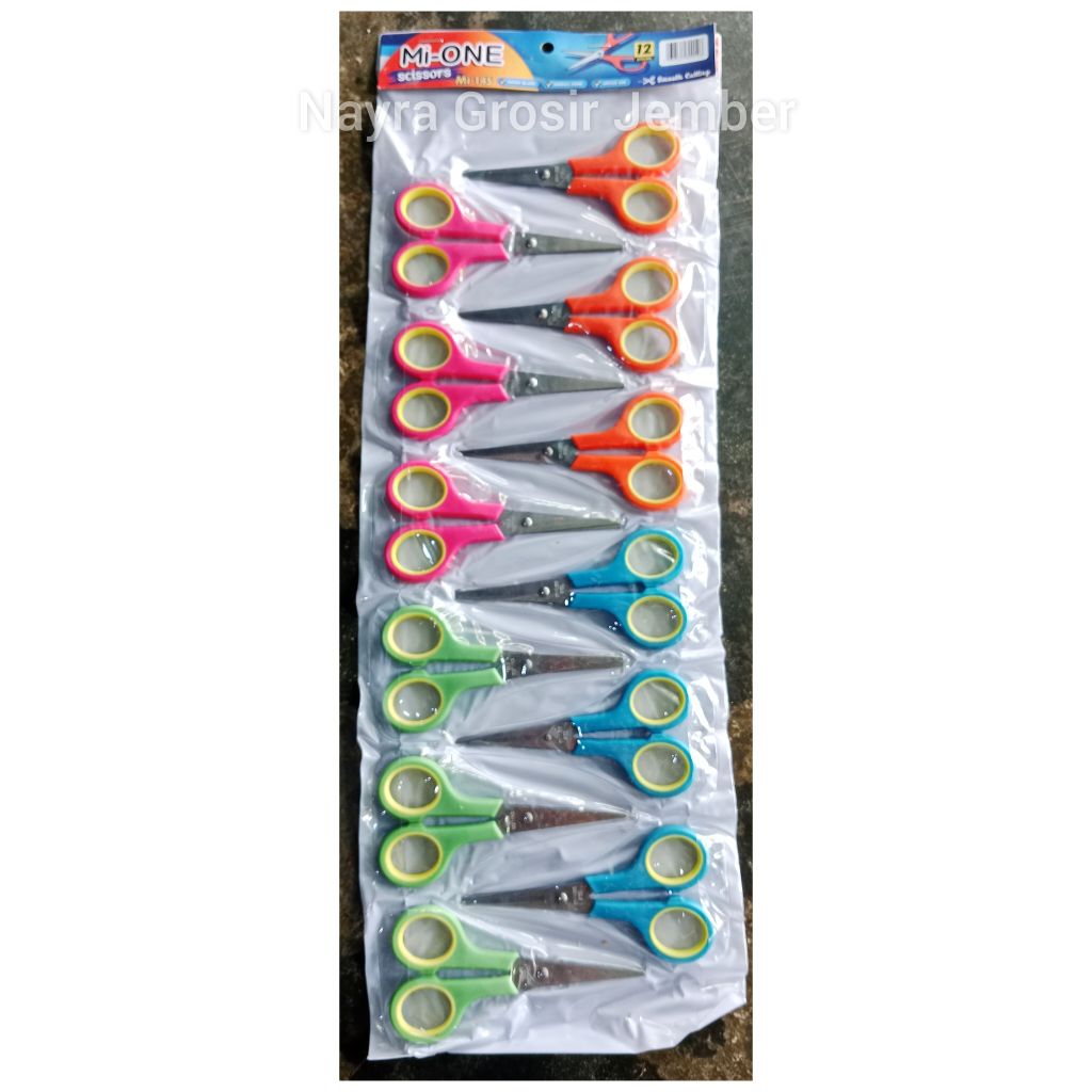 Jual Gunting Kecil Stainless 2 Warna 1 Renteng Isi 12 Pcs | Shopee ...