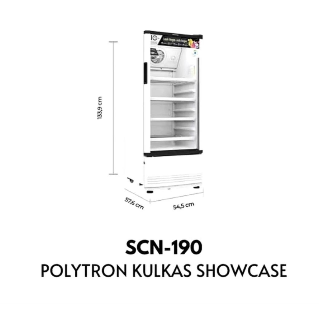 Jual POLYTRON Showcase 190 Liter SCN 190 / rak pendingin polytron / 4 ...
