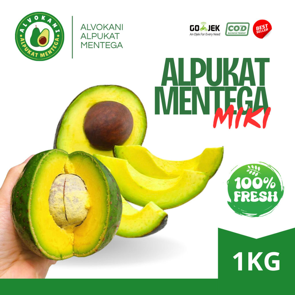 Jual Alpukat Miki Jumbo Mentega 1Kg | Daging Tebal Manis Lembut | Buah ...