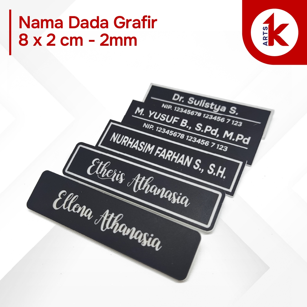 Jual [SEHARI JADI] Nama Dada Name Tag Persit Akrilik Grafir Hitam Putih ...
