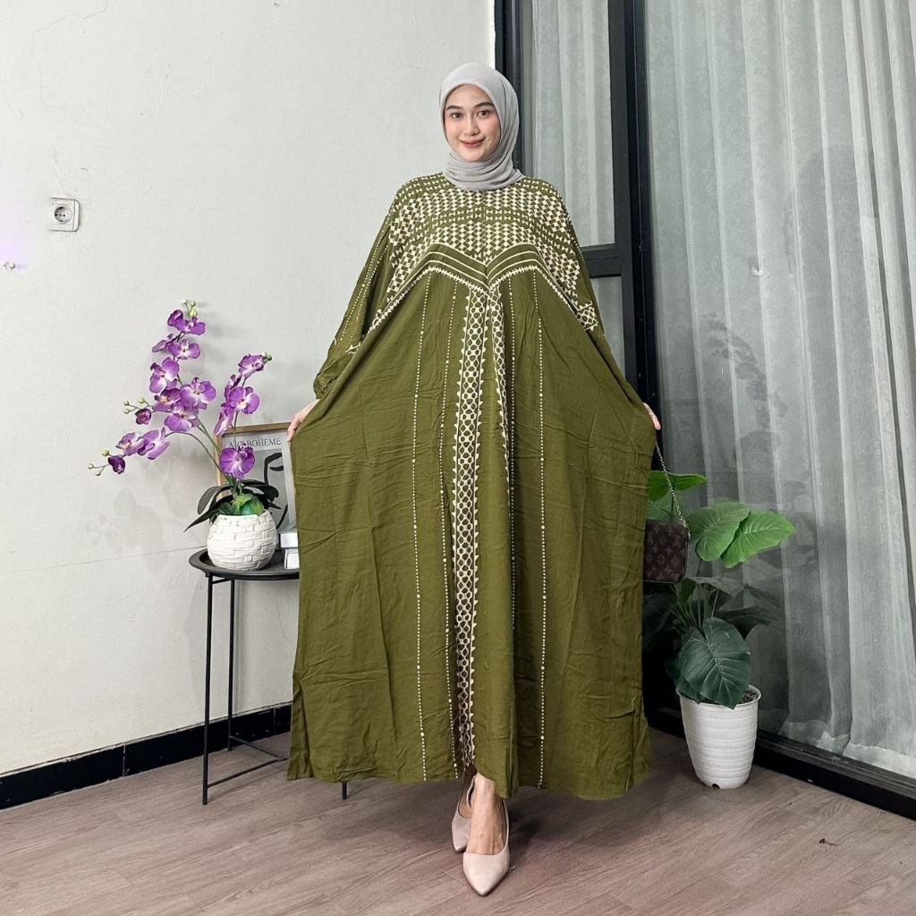 Jual Kaftan Bulan Rayon Premium Jumbo Ld170 Cm Busui Lengan Panjang by ...