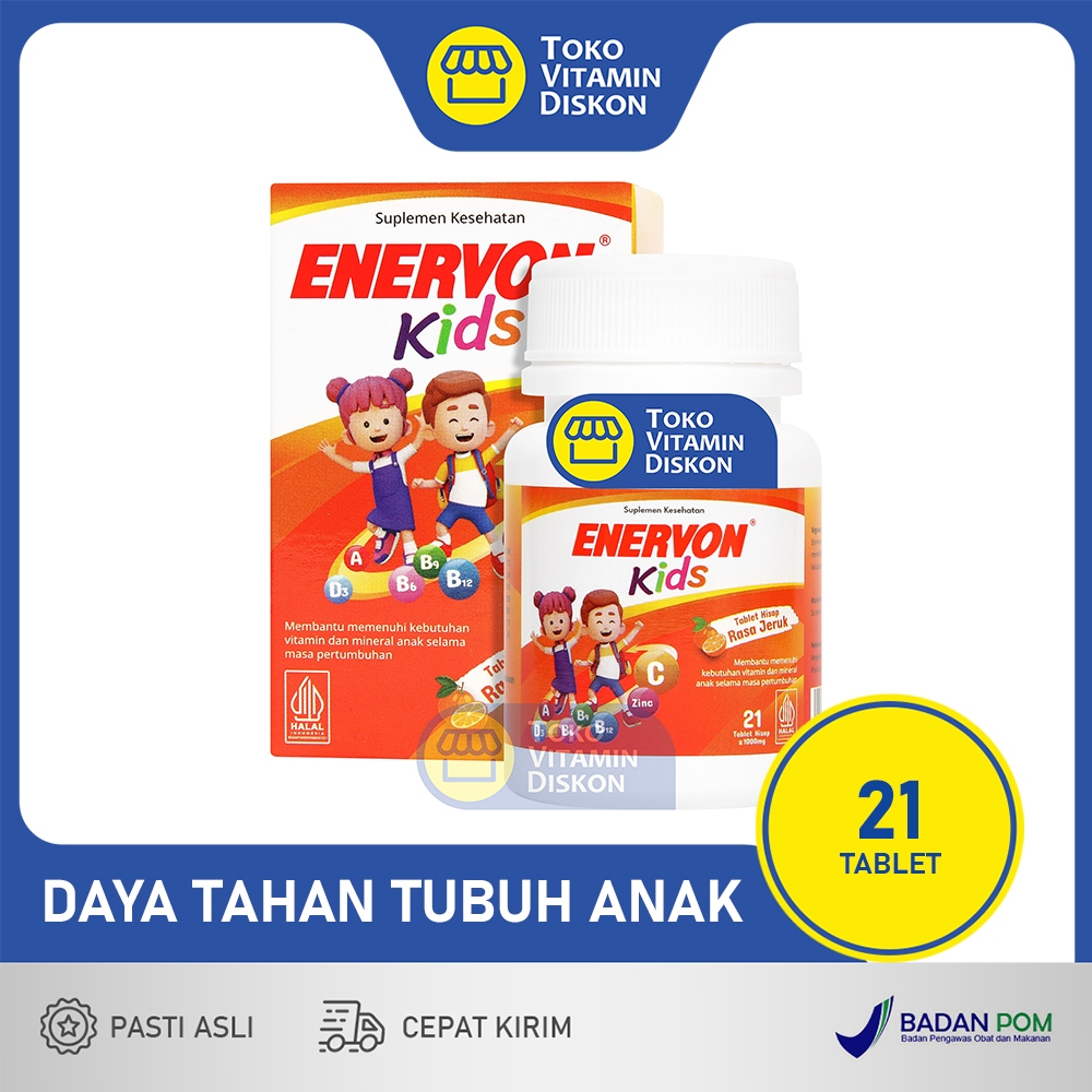 Jual ENERVON KIDS TABLET HISAP JERUK ISI 21 TAB | Suplemen Kesehatan ...