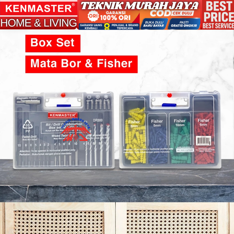 Jual KENMASTER MATB001 Mata Bor + Fisher C3001 Set Besi Kayu Tembok dan ...