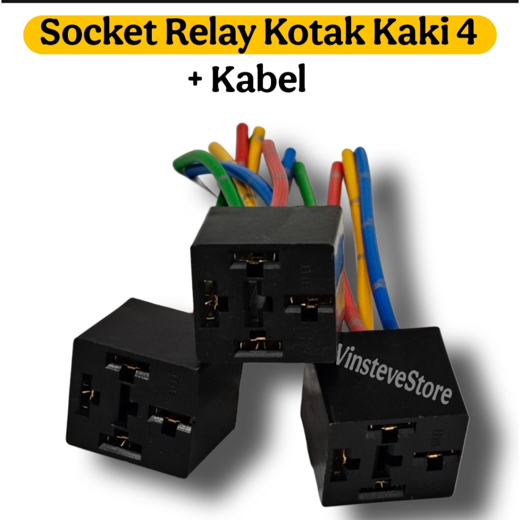Jual Socket | Rumah Relay Kotak Kaki 4 Dengan Kabel Bintik Tembaga ...