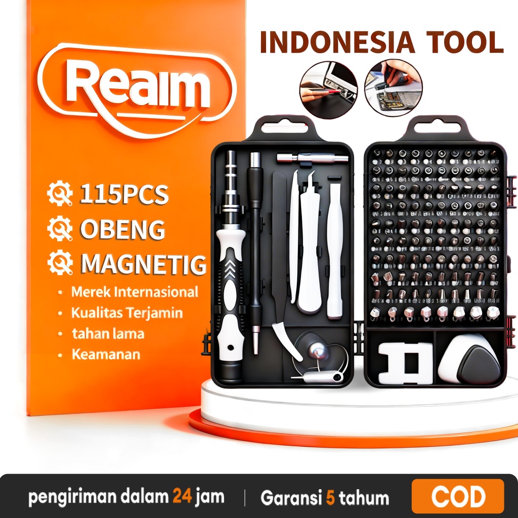 Jual REAIM 115 In 1 Obeng Multifungsi / Full Set Obeng Service Handphoe ...