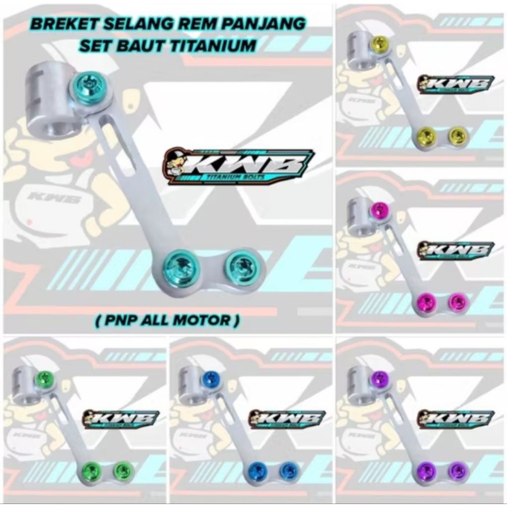 Jual Breket bracket selang rem lokal panjang set baut titanium original ...