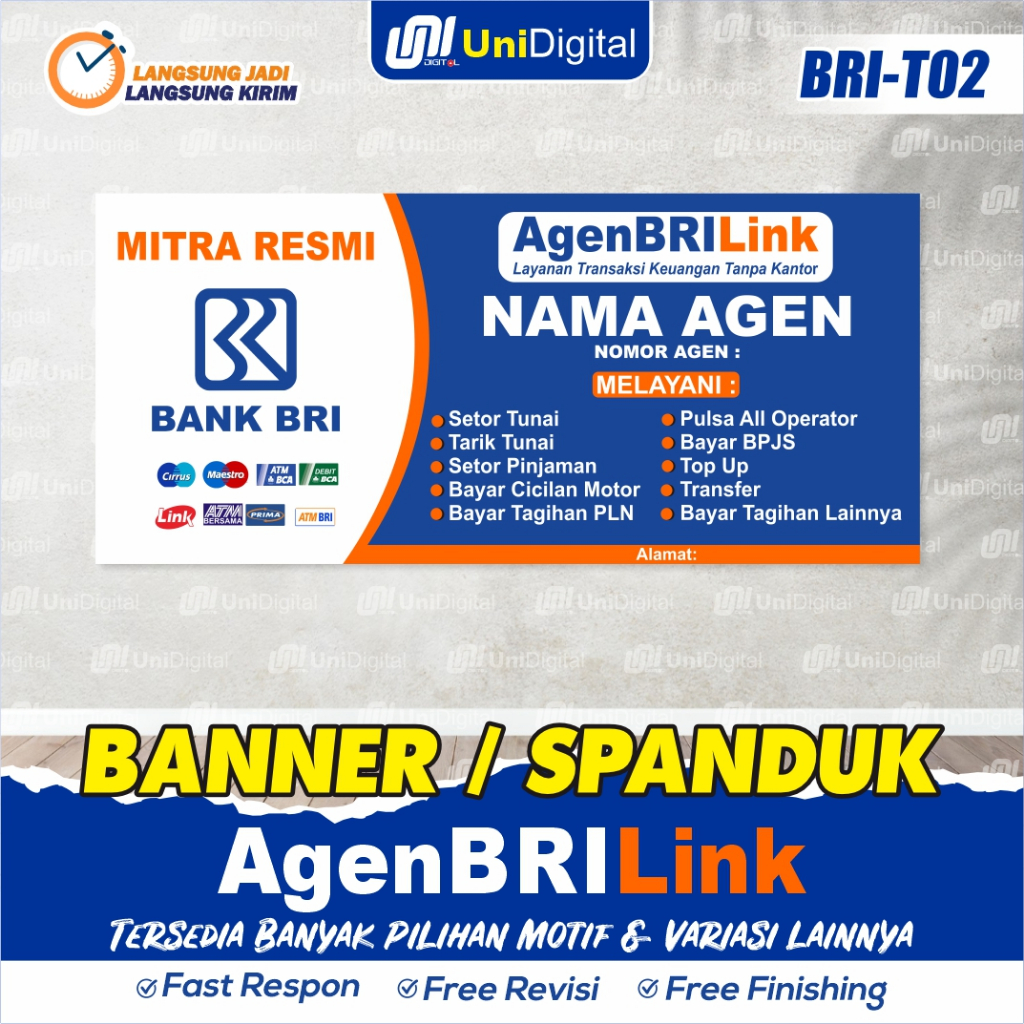 Jual Banner / Spanduk Teras Agen BRILink Mitra Resmi Bisa Custom Ukuran ...