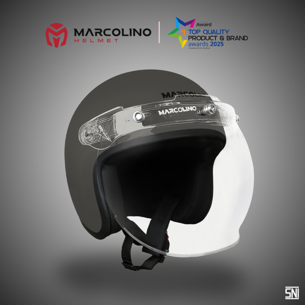 Jual [ Abu Doff With Visor ] Marcolino Helmet Doff Edition SNI ...