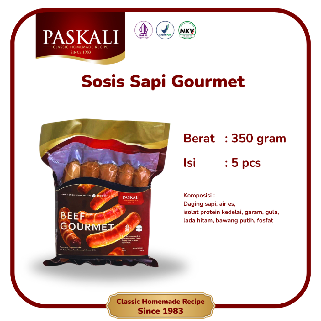 Jual Promo Ramadhan Paskali Sosis Gourmet Full Daging 350 Gram Isi 5 ...