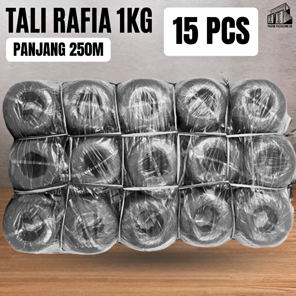 Jual 1 BALL 15 PCS Tali Rafia Hitam 1 KG Tali Rapia Pengikat Barang ...