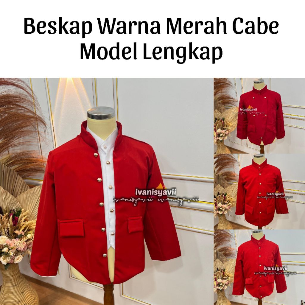 Jual Beskap - Warna Merah Cabe | Beskap Solo/ Hewes/ Sunda / Jogja ...