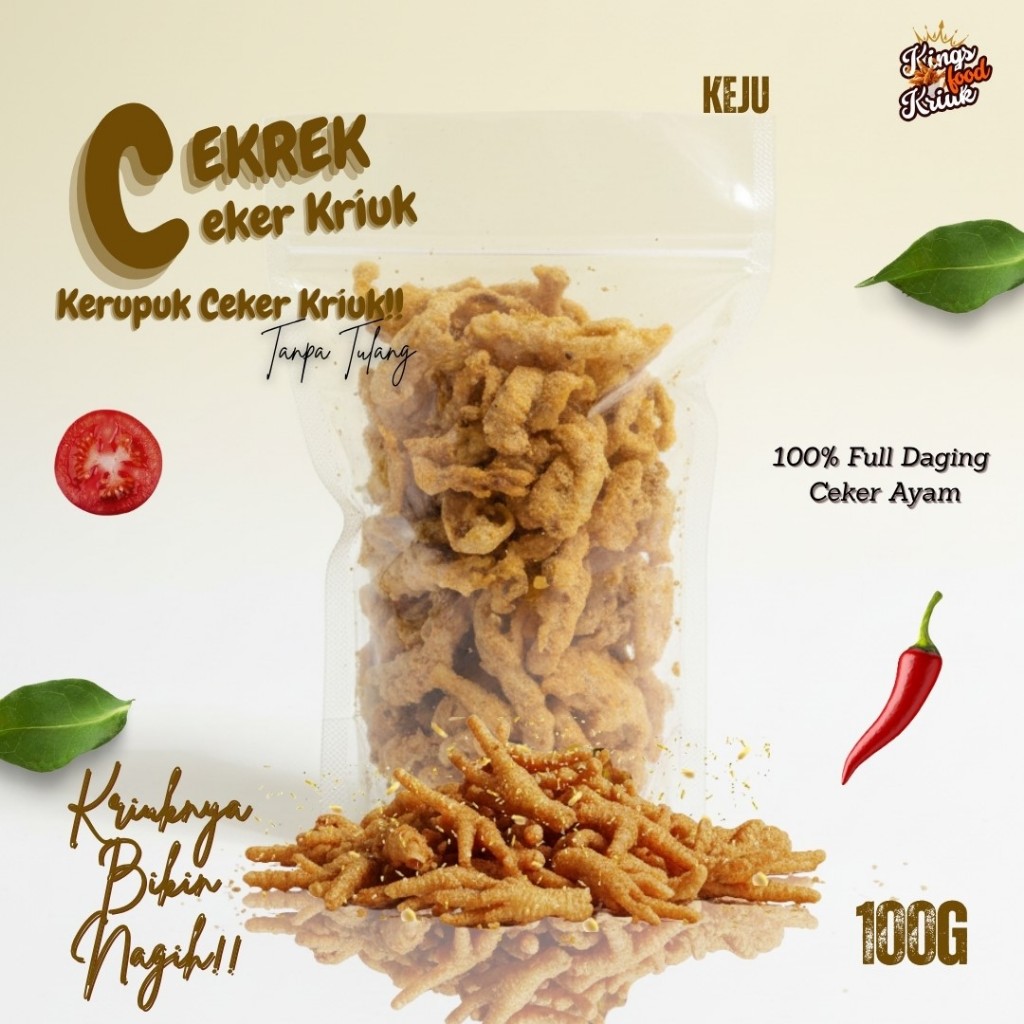 Jual KINGS FOOD KRIUK - Cemilan Viral Kerupuk Ceker kriuk Keju 100G ...